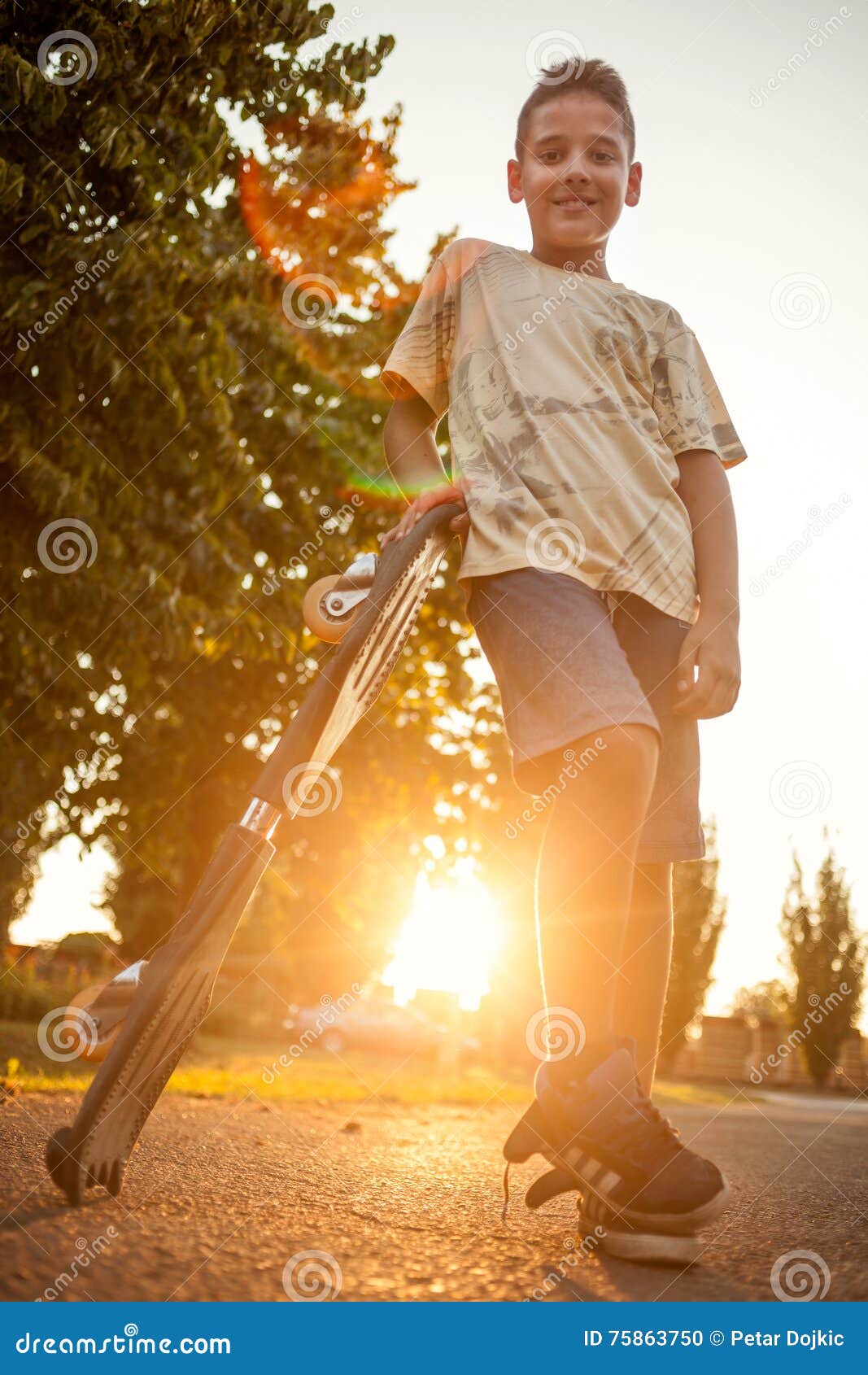 Cool Looking Skater Boy on Sunset Stock Photo - Image of hobby ...