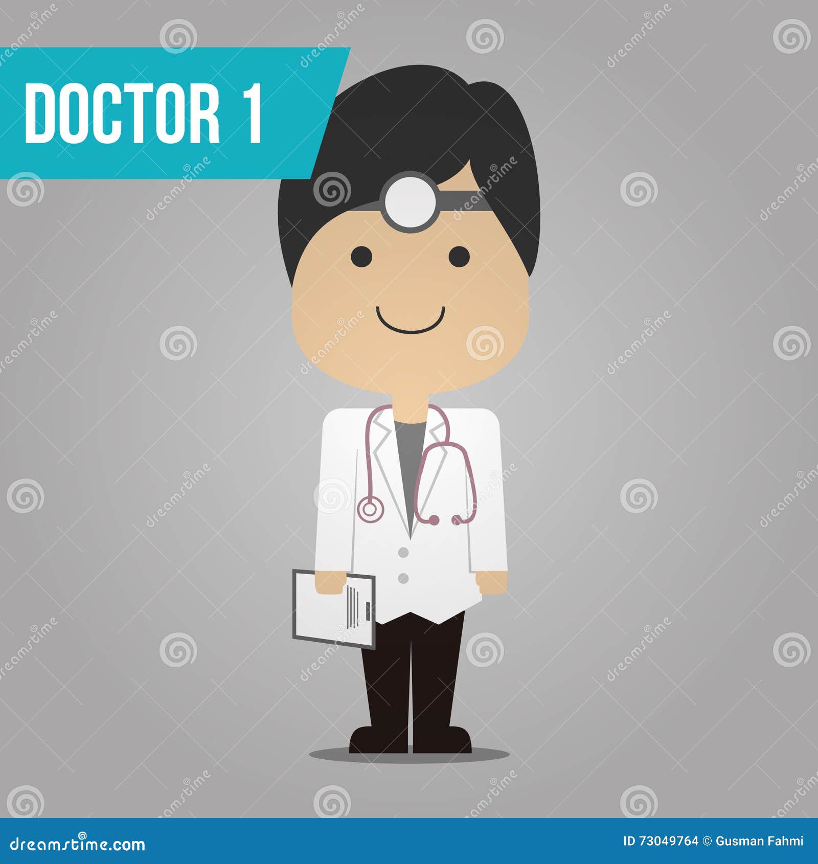 Cool Male Doctor Flat Cartoon Stock Vector - Illustration of cartoon ...