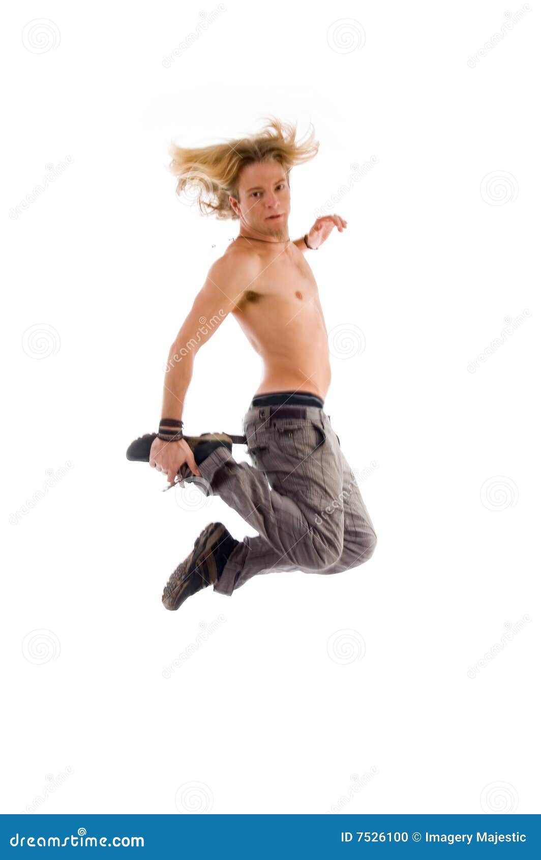 Cool male in jumping pose stock photo. Image of body, strong - 7526100