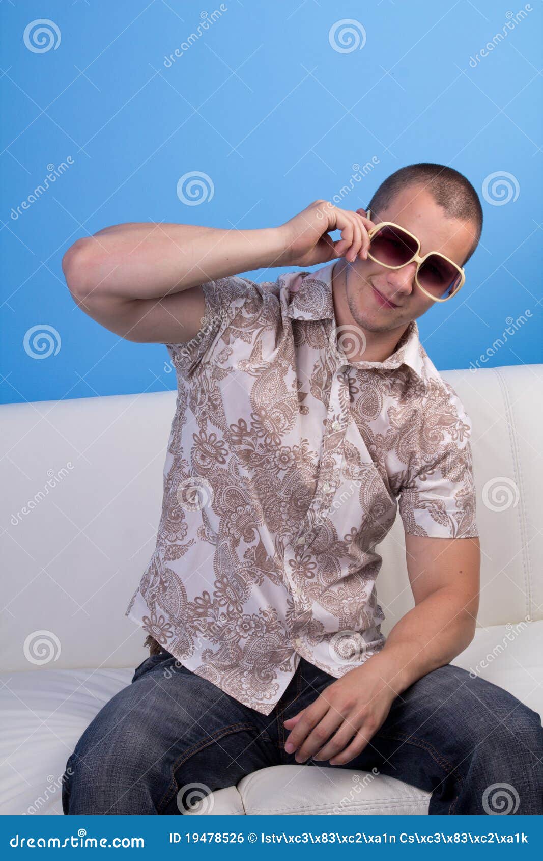 Cool man stock photo. Image of model, leather, male, friendly - 19478526