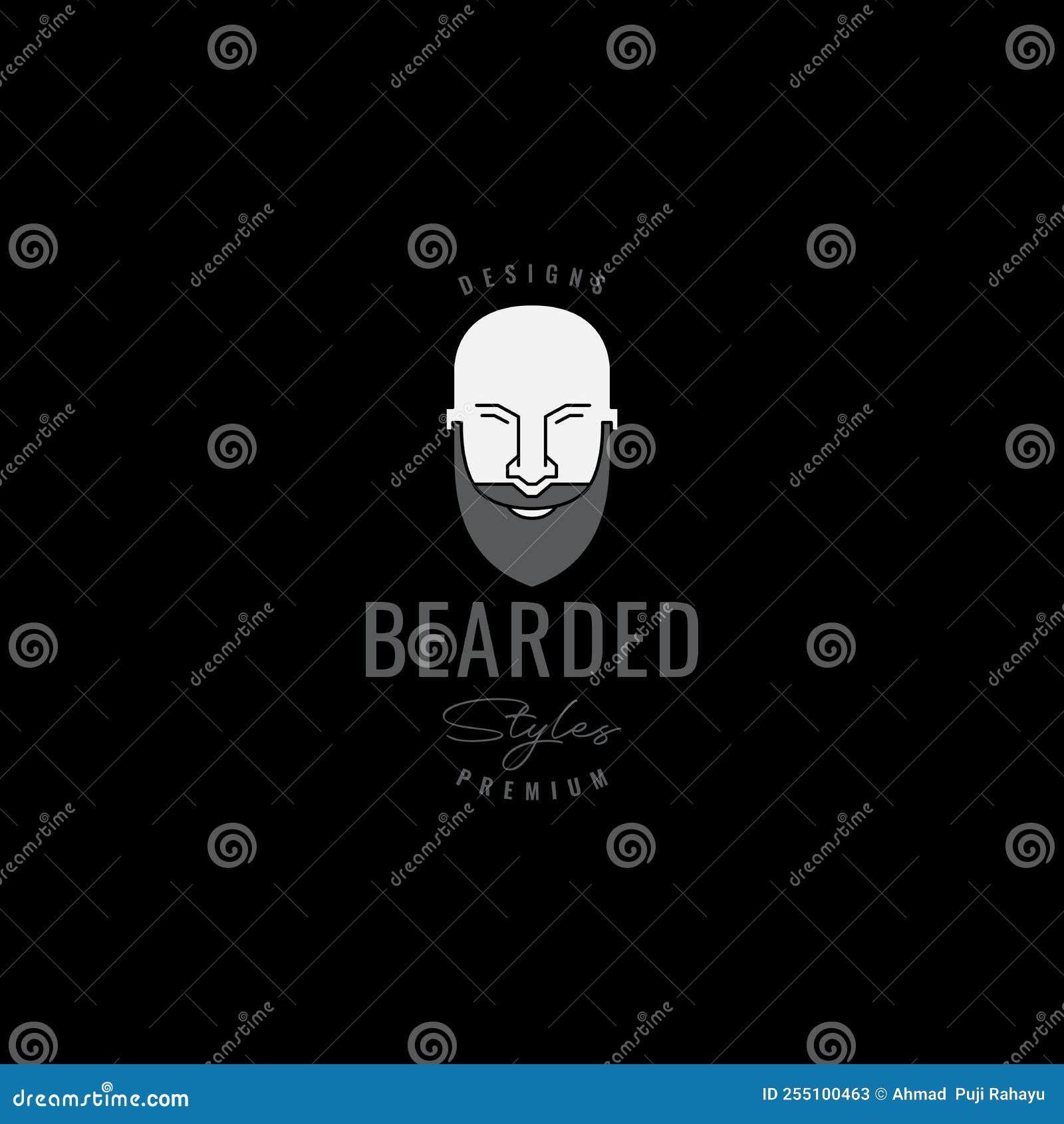 Cool Bearded With Suits And Shield Crest Logo Vector Template ...