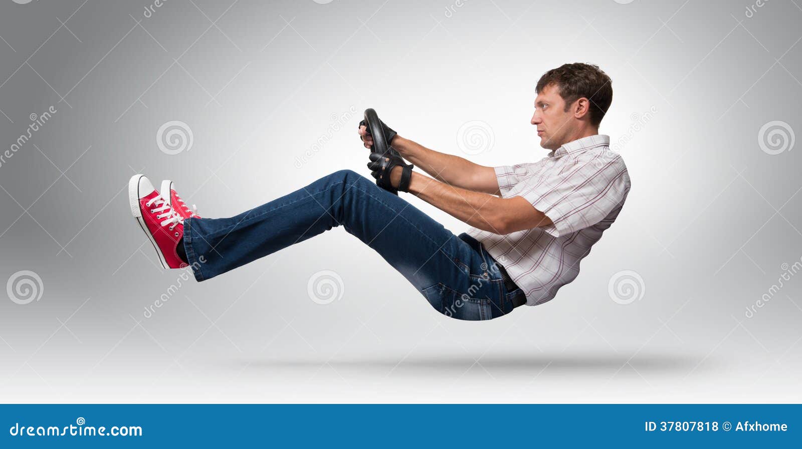 Cool Man Car Driver in Gloved with a Wheel, Auto Concept Stock Photo ...