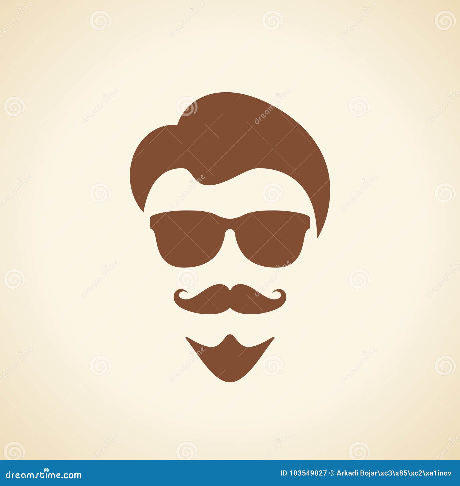 Cool man face illustration stock vector. Illustration of logo - 103549027