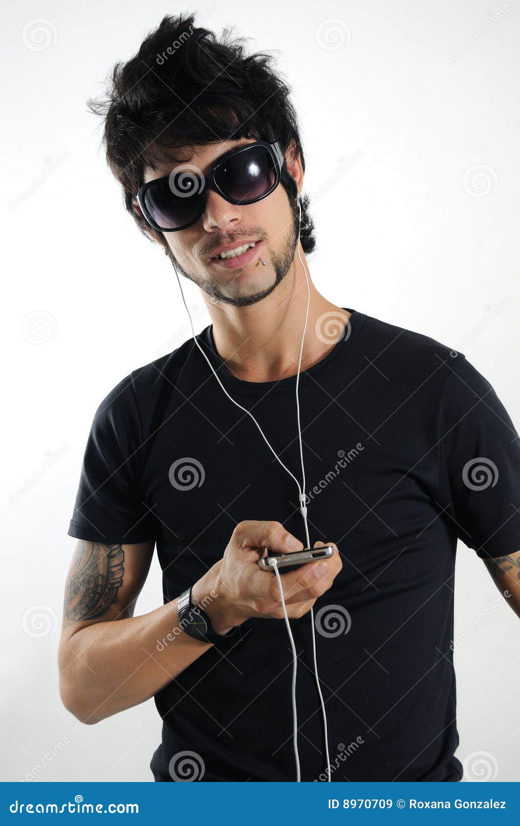Cool man listening music stock image. Image of clean, handsome - 8970709
