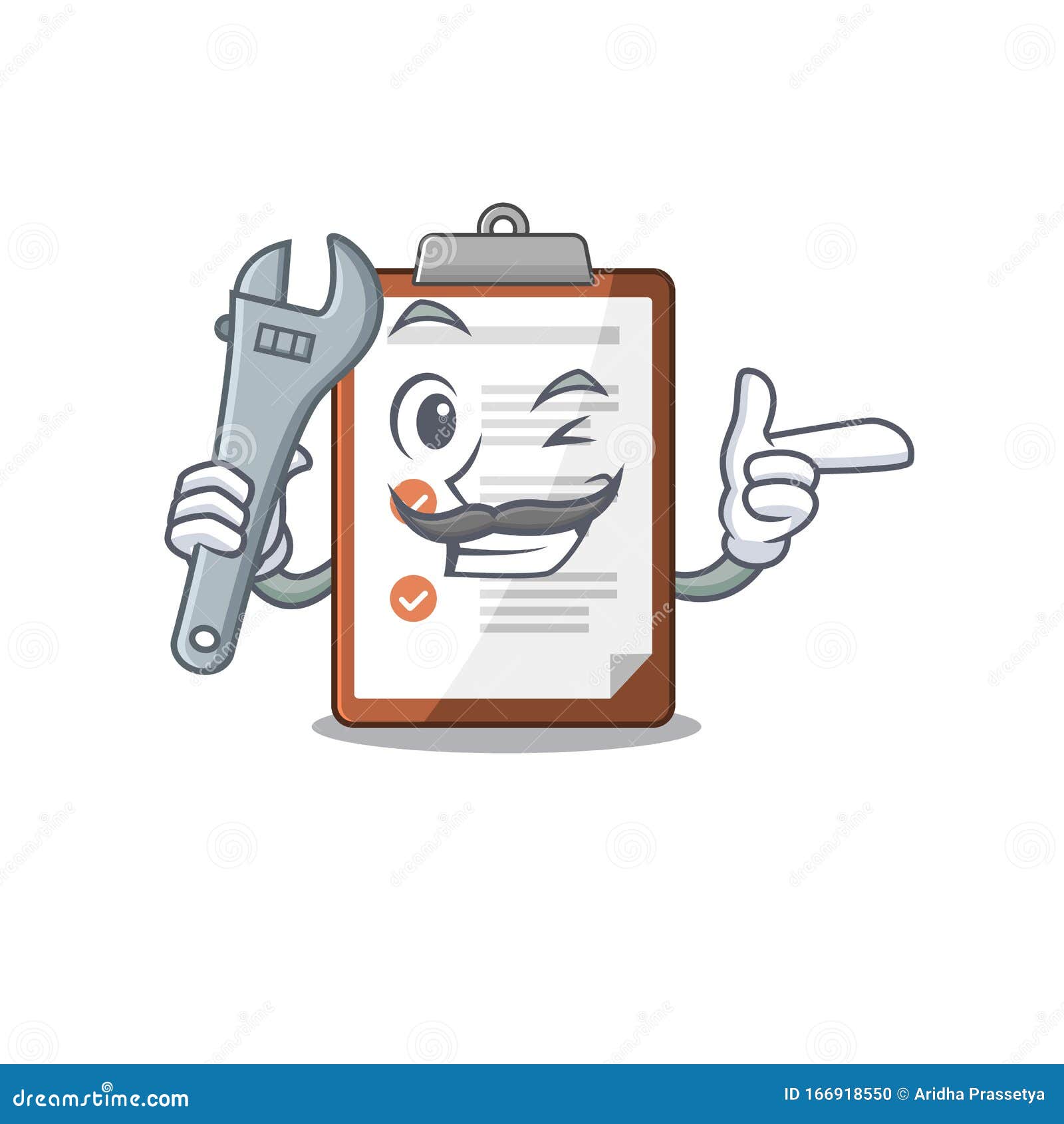 Cool Mechanic Clipboard Scroll Cartoon Character Design Stock Vector ...
