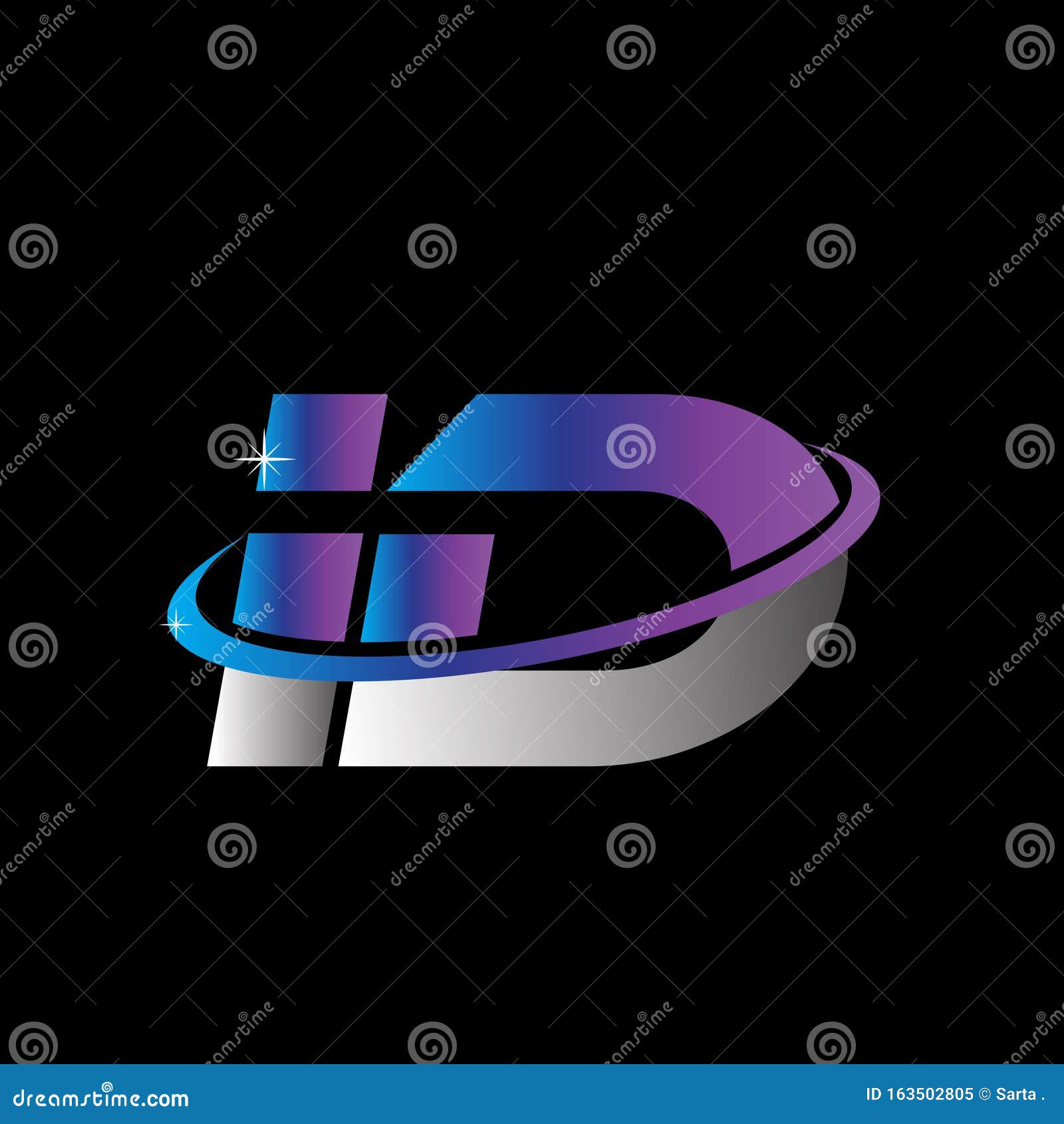 Cool Metalic Initials Id Logo Stock Illustration - Illustration of ...