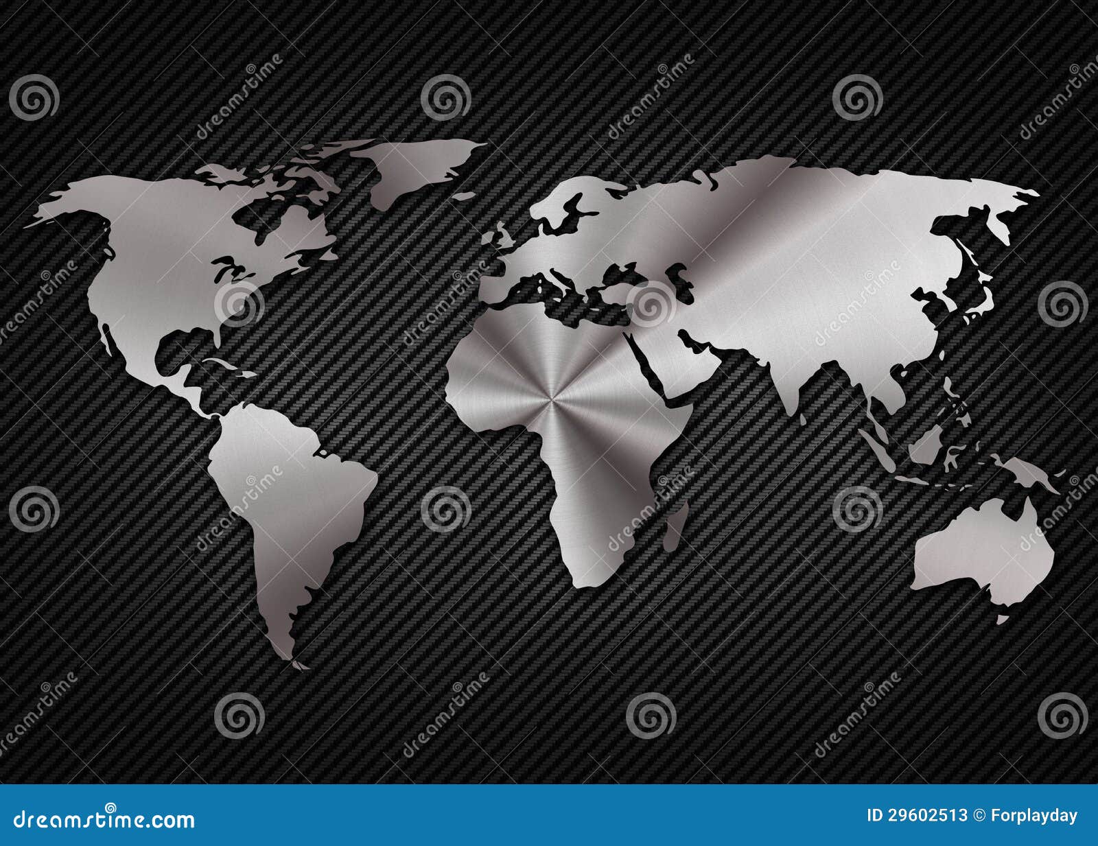 Cool Metalic Map of the World on the Carbon Stock Illustration ...