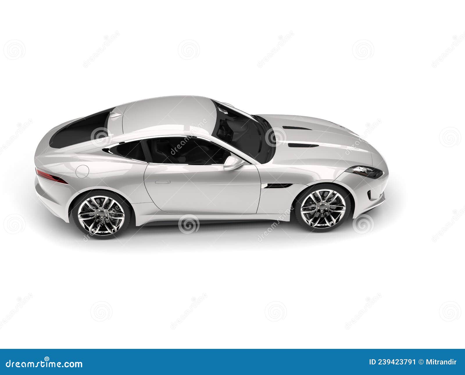 Cool Metallic Silver Luxury Car - Top Down Side View Stock Illustration ...