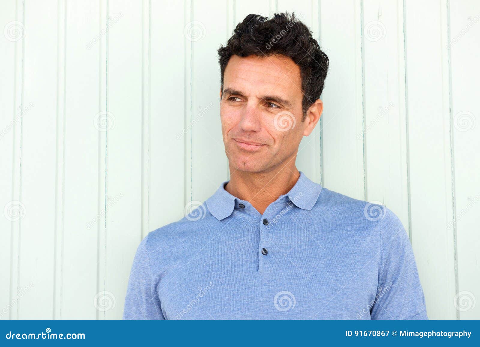 Cool Middle Age Man Glancing To the Side Stock Image - Image of middle ...