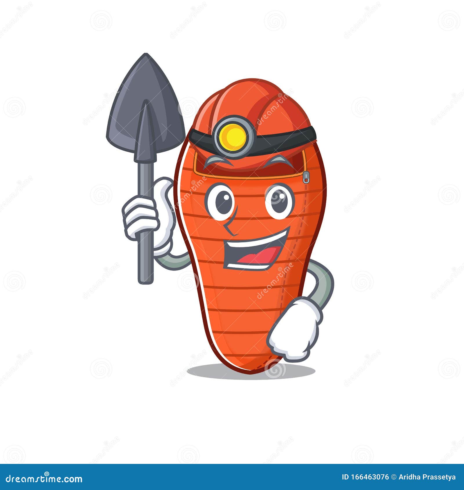Cool Miner Sleeping Bag of Cartoon Mascot Style Stock Vector ...