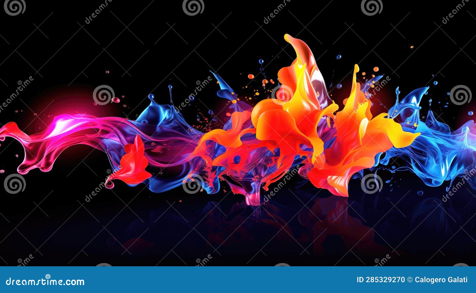 Cool Modern Abstract Wallpaper Design of Color Splash Waves, Ai ...