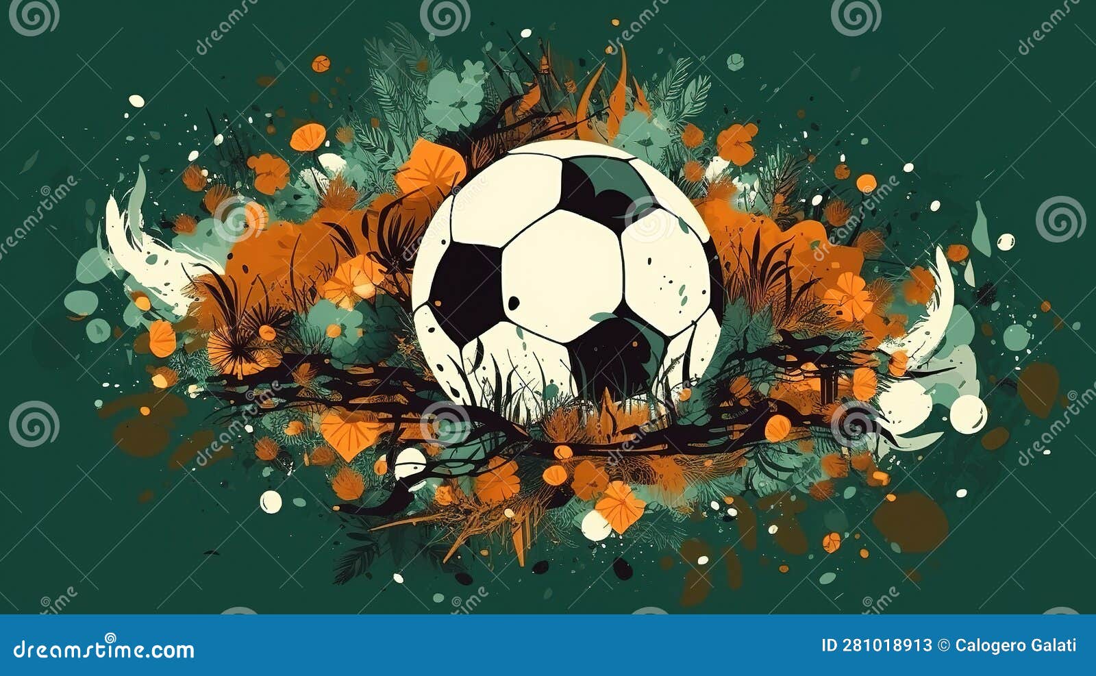 A Cool Modern Design Artwork of Soccer, Ai Generated Image Stock ...