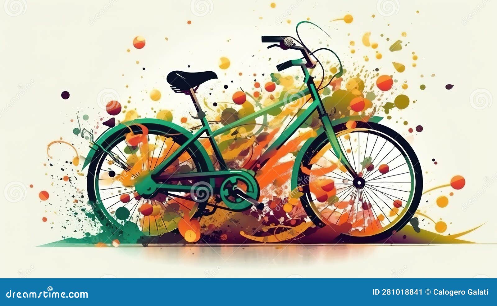 A Cool and Modern Exploding Design Artwork of a Bicycle, Ai Generated ...