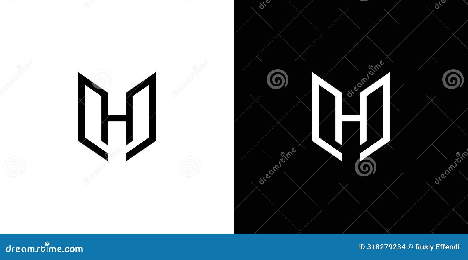 Unique and Modern MH Logo Design Stock Vector - Illustration of ...