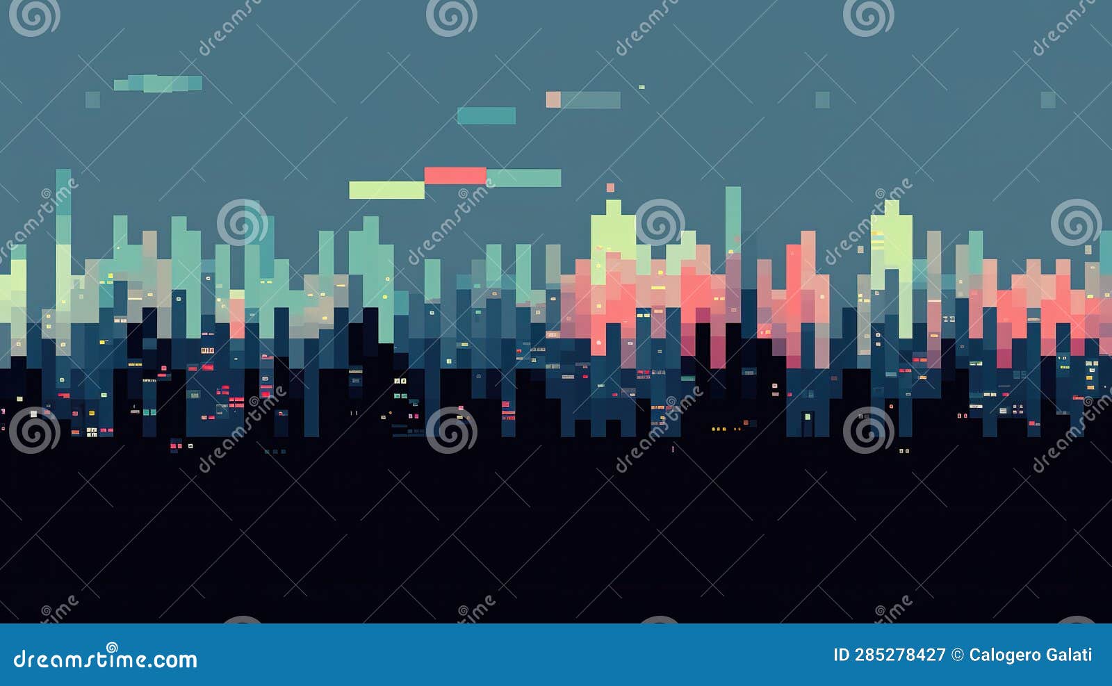 A Pixel Art-inspired Digital Texture With Blocky Characters And ...