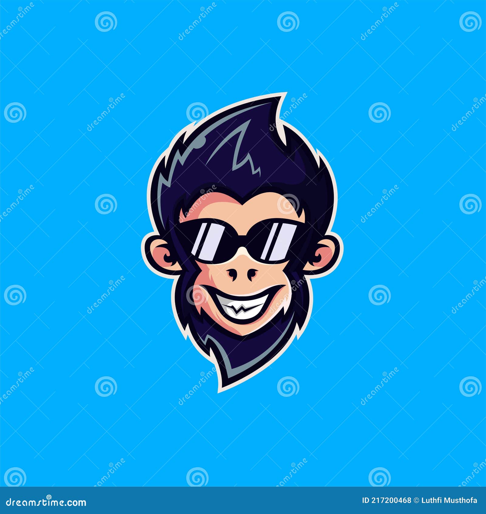 Cool monkey logo design stock vector. Illustration of gaming - 217200468