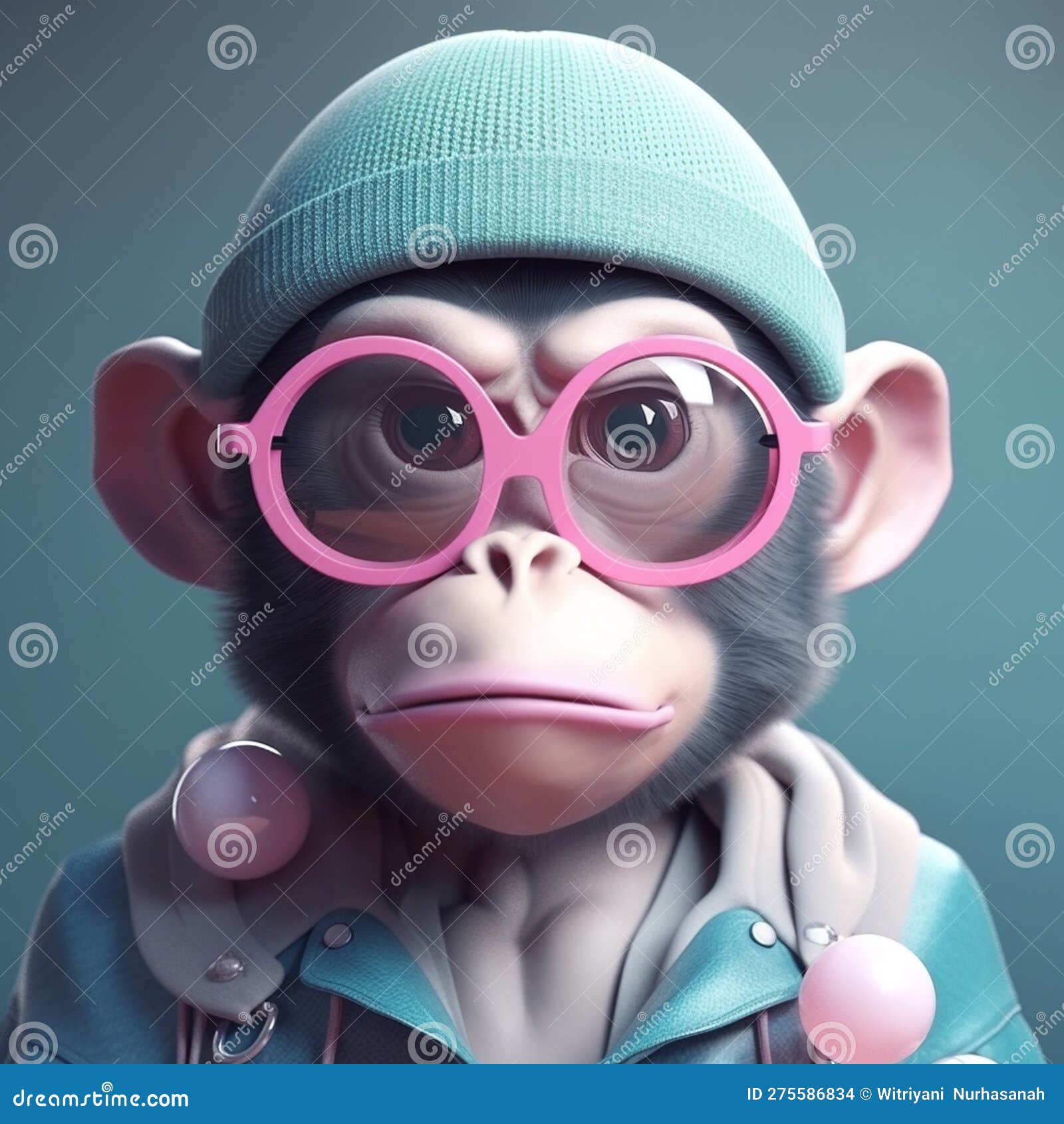 COOL MONKEY MASCOT. Portrait of Monkey with Sunglasses Stock ...