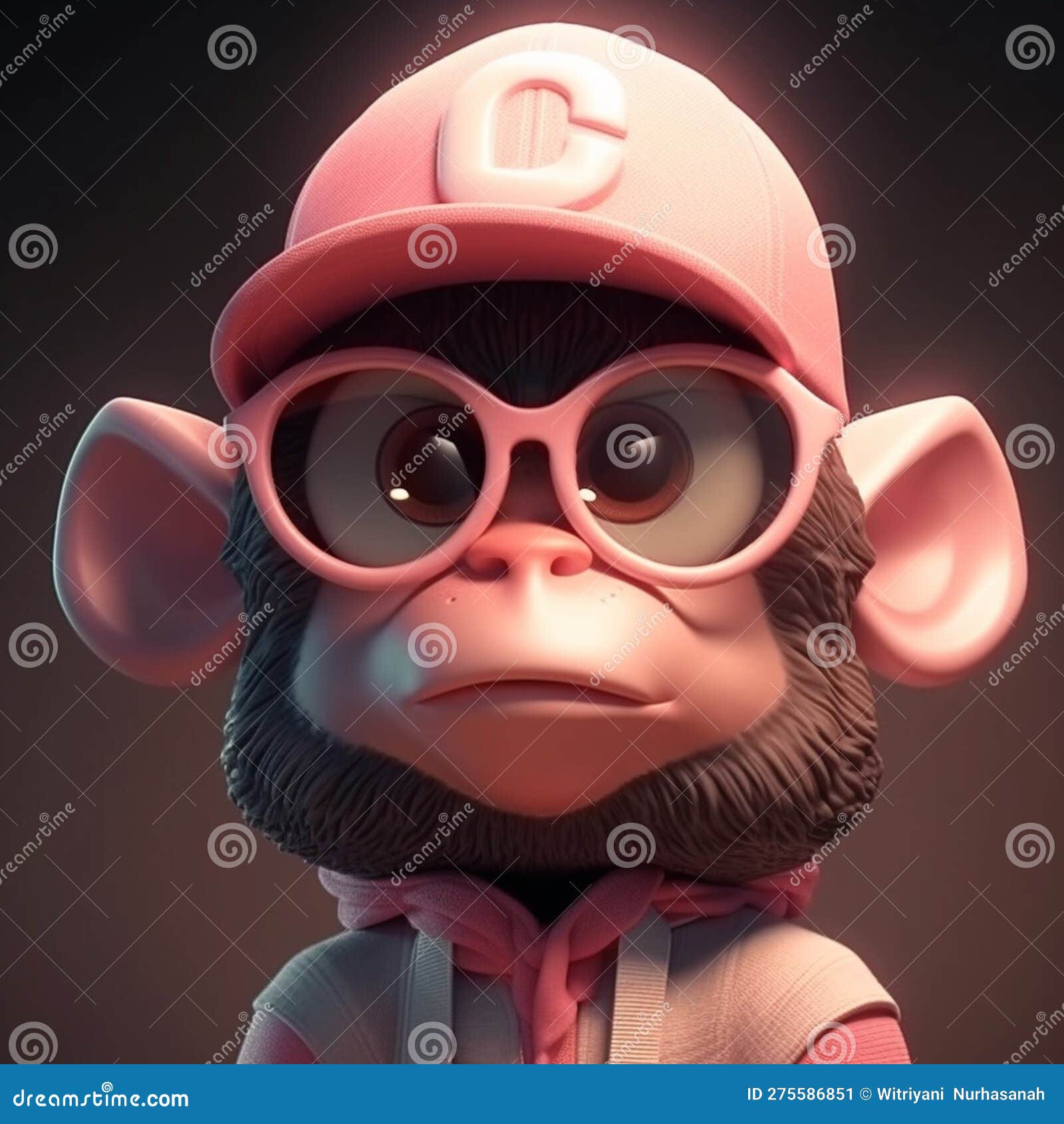 COOL MONKEY MASCOT. Portrait of Monkey with Sunglasses Stock ...