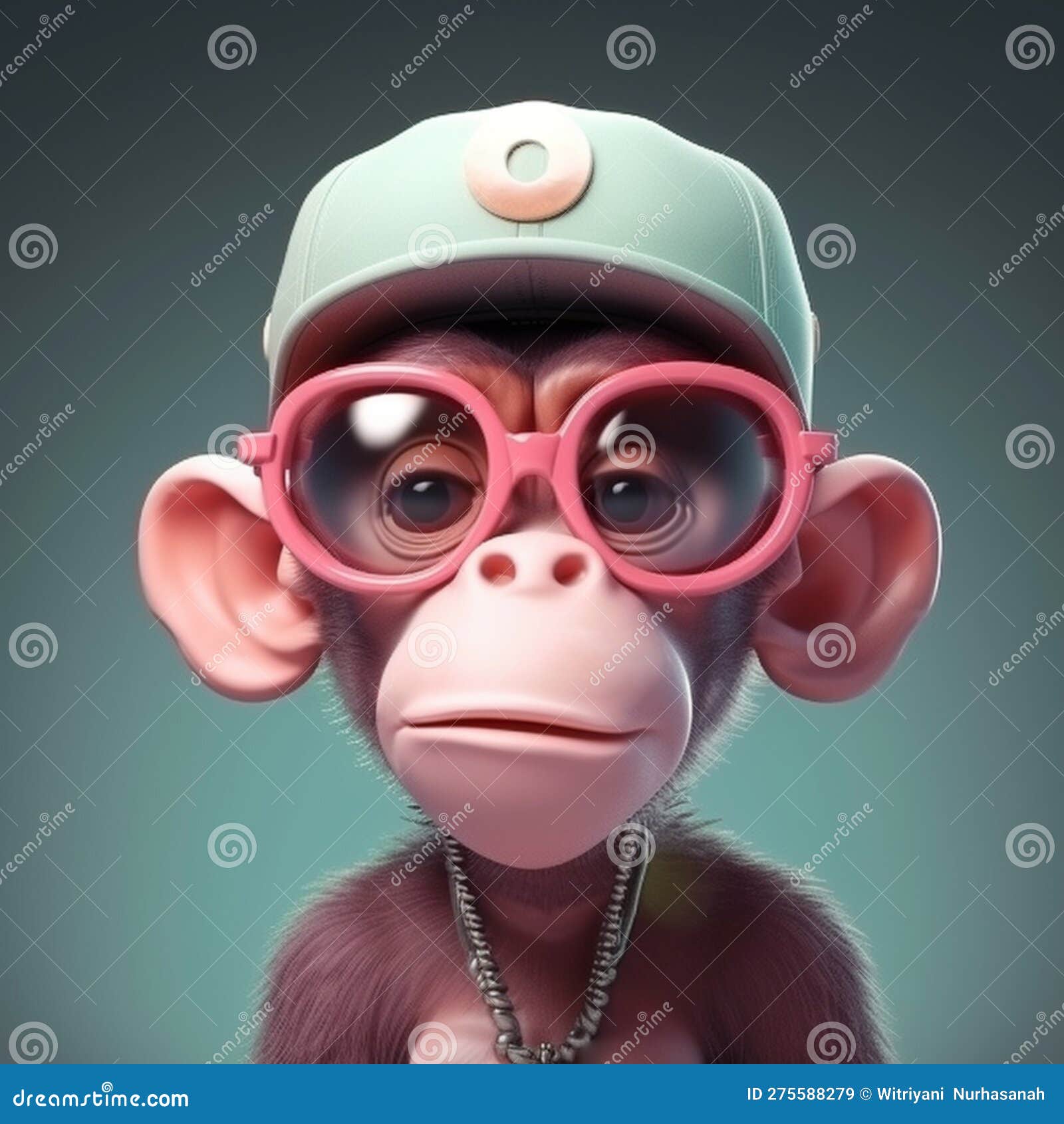 COOL MONKEY MASCOT. Portrait of Monkey with Sunglasses Stock ...