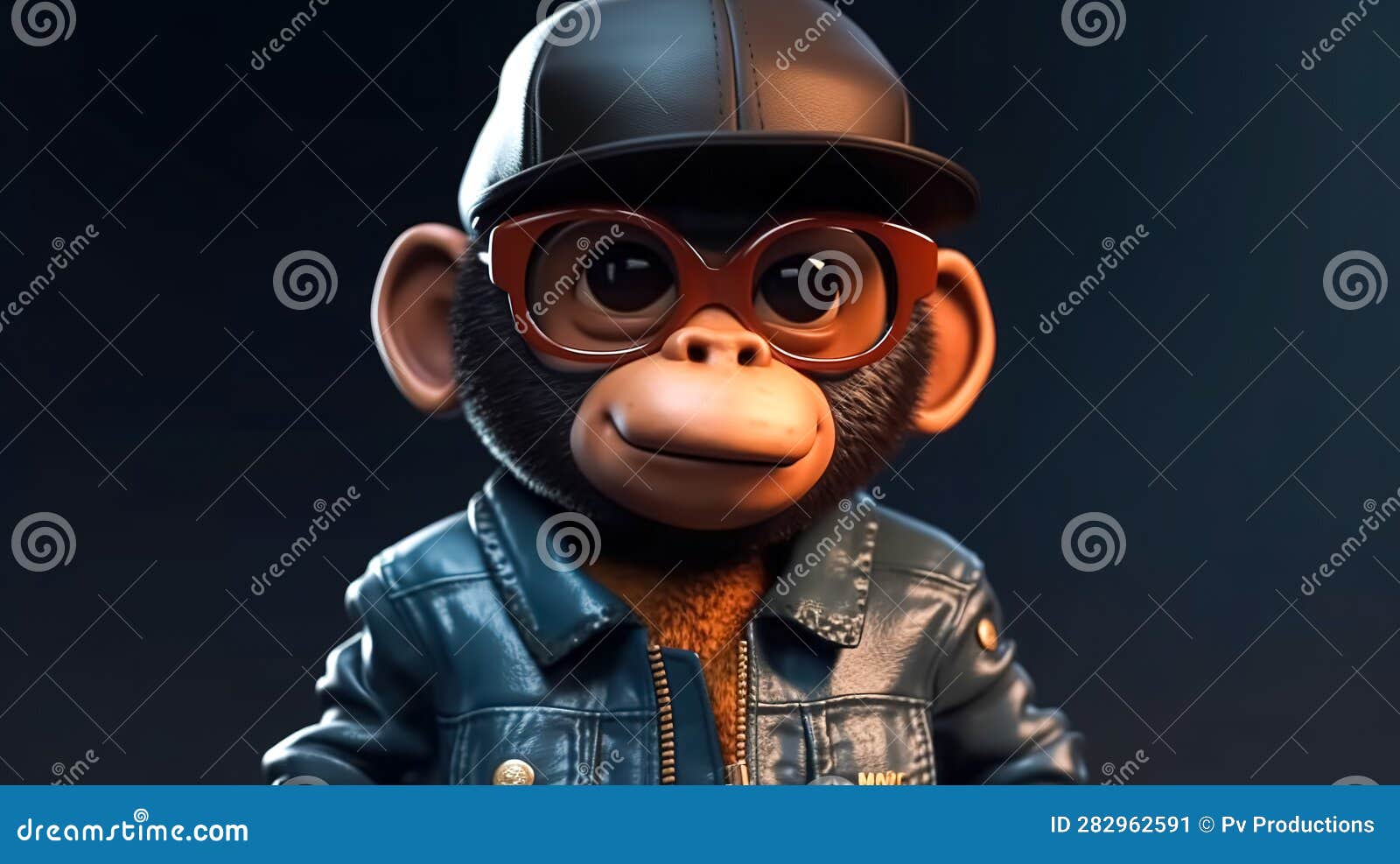 Cool Monkey in Sunglasses and Hat, Generative AI. Stock Illustration - Illustration of character ...