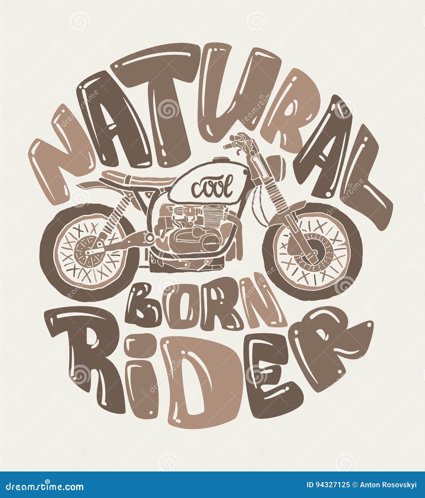 Cool Motorcycle Print Design, Vector Illustration. Stock Vector ...
