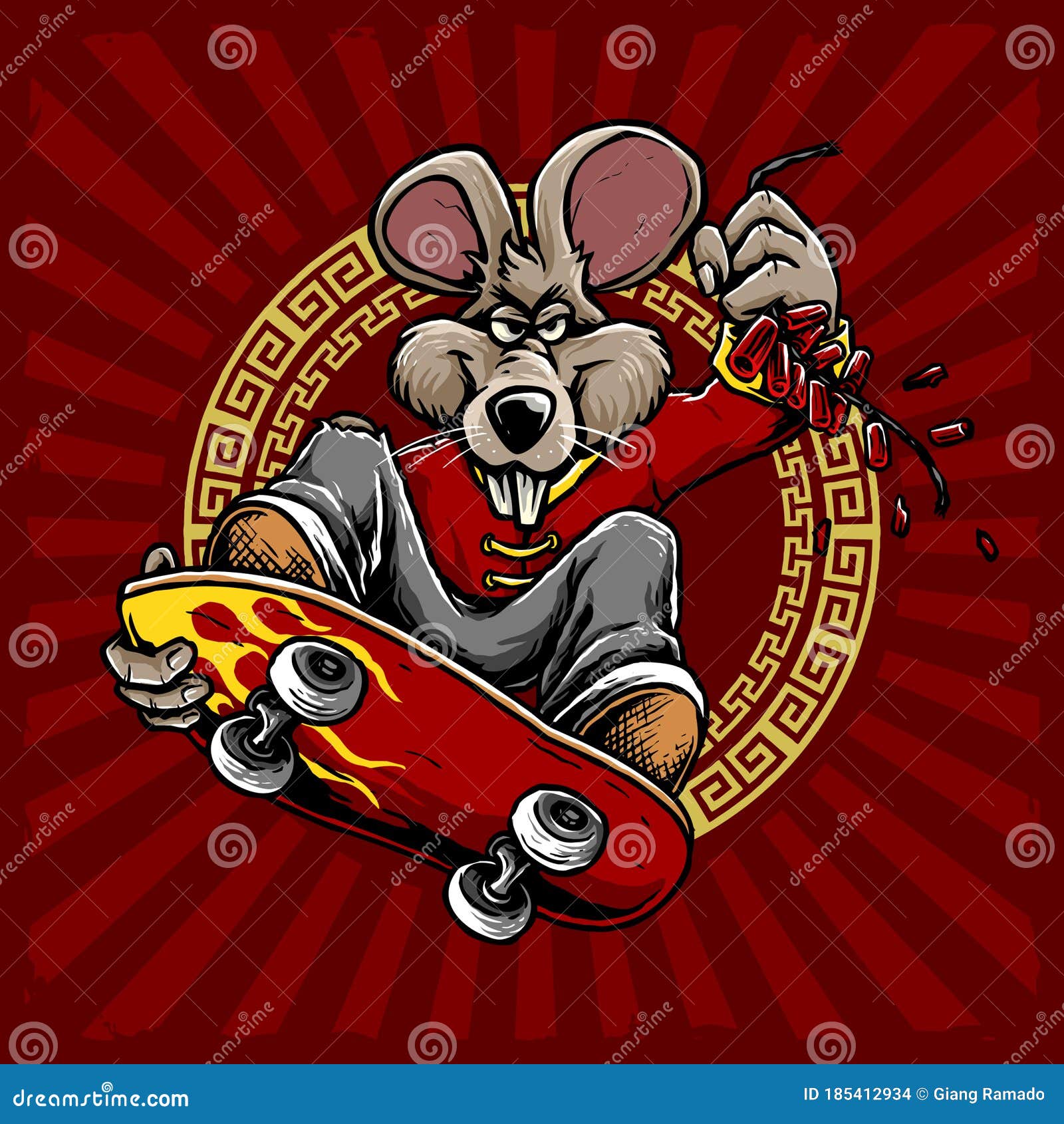 Cool Cat And Mouse. Best Friends, Hand Drawn Vector Illustration, T ...