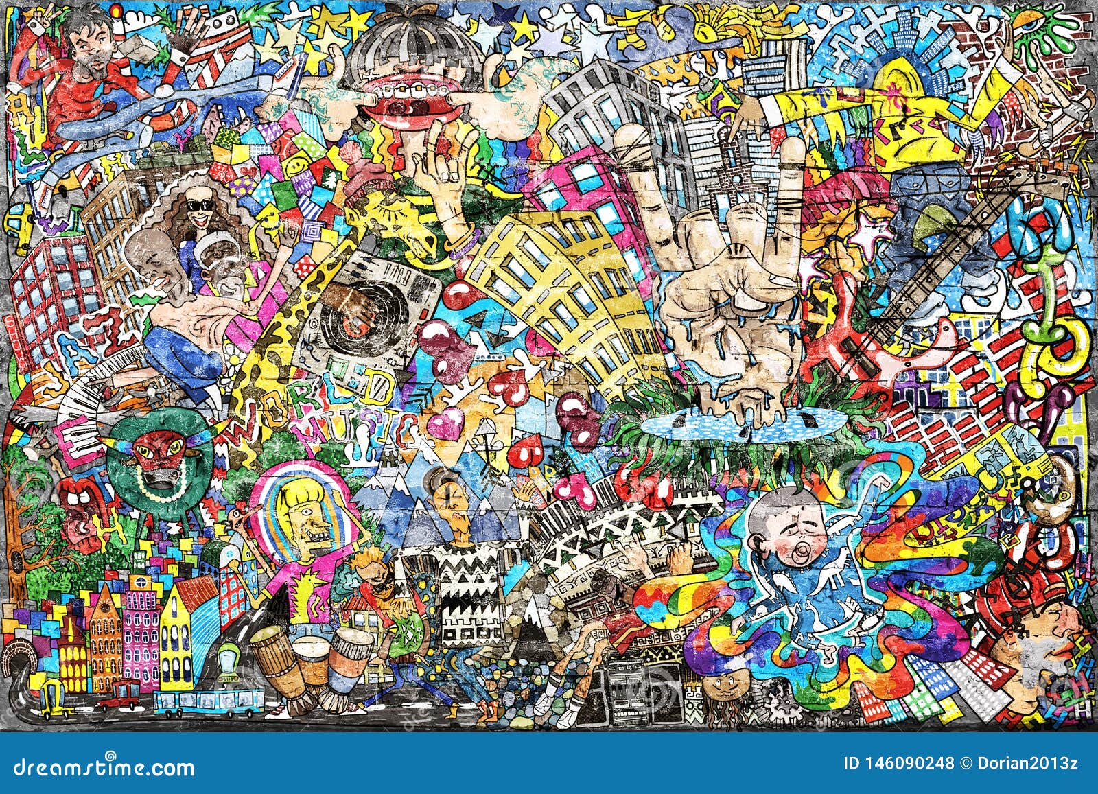 Cool music graffiti editorial stock photo. Illustration of dance ...