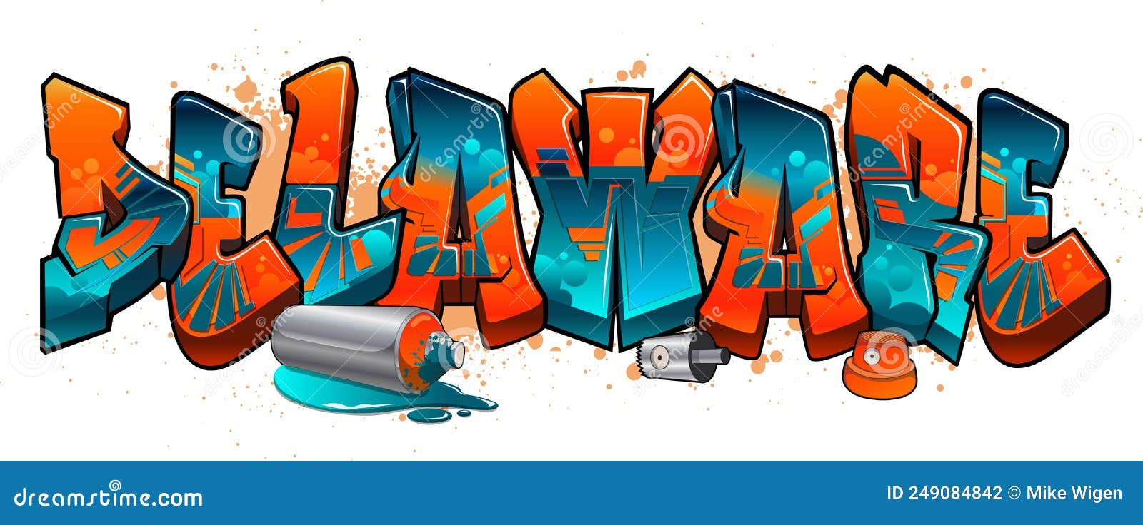 A Cool Genuine Wildstyle Graffiti Name Design - Delaware Stock Vector ...