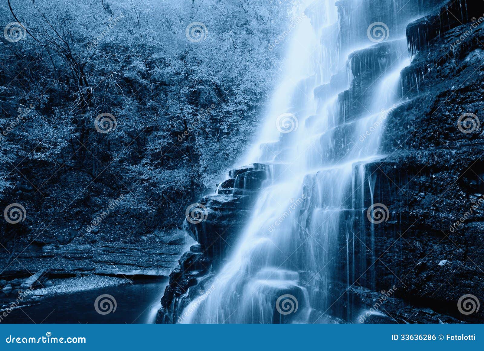 Cool Natural Cascade in the Park Stock Photo - Image of park, cool ...