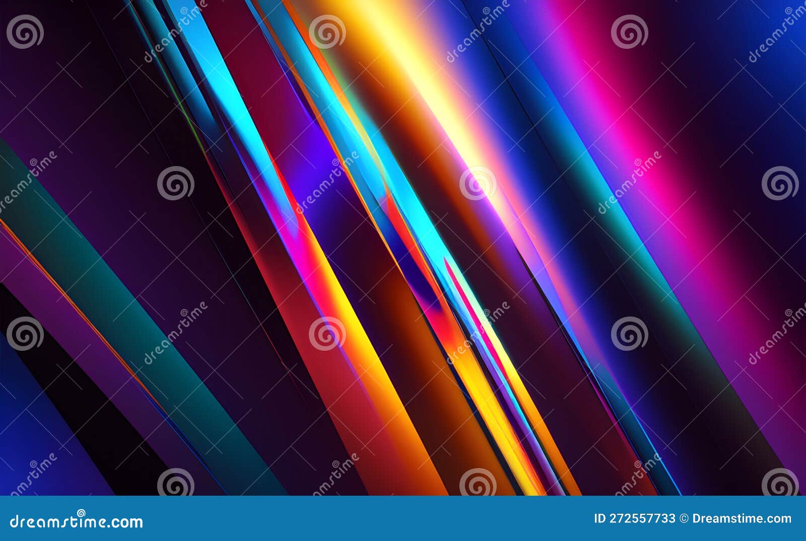 Cool Neon Lines and Swirls on Vibrant Abstract Background - Generative AI Stock Illustration ...