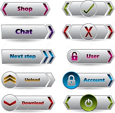 Cool New Buttons with Glossy Colors Stock Vector - Illustration of ...