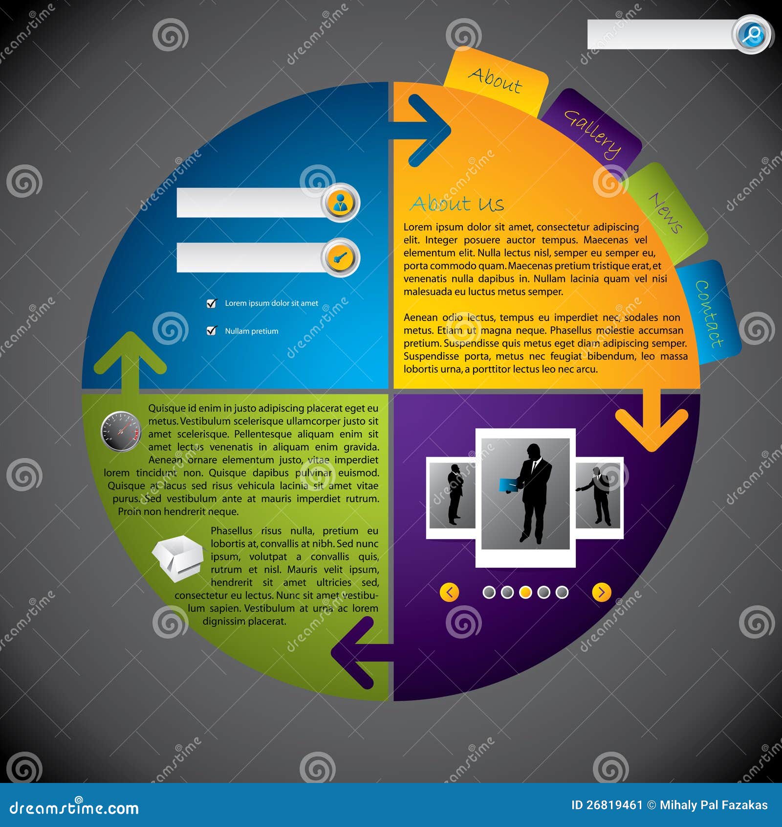 Cool New Rotateable Website Template Stock Vector - Illustration of ...