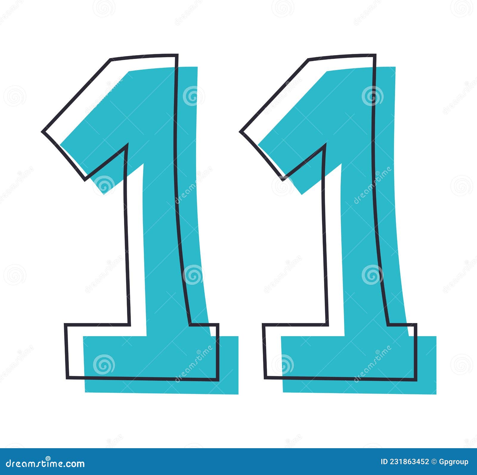 Number Eleven And Cartoon Cats And Kittens Group | CartoonDealer.com ...