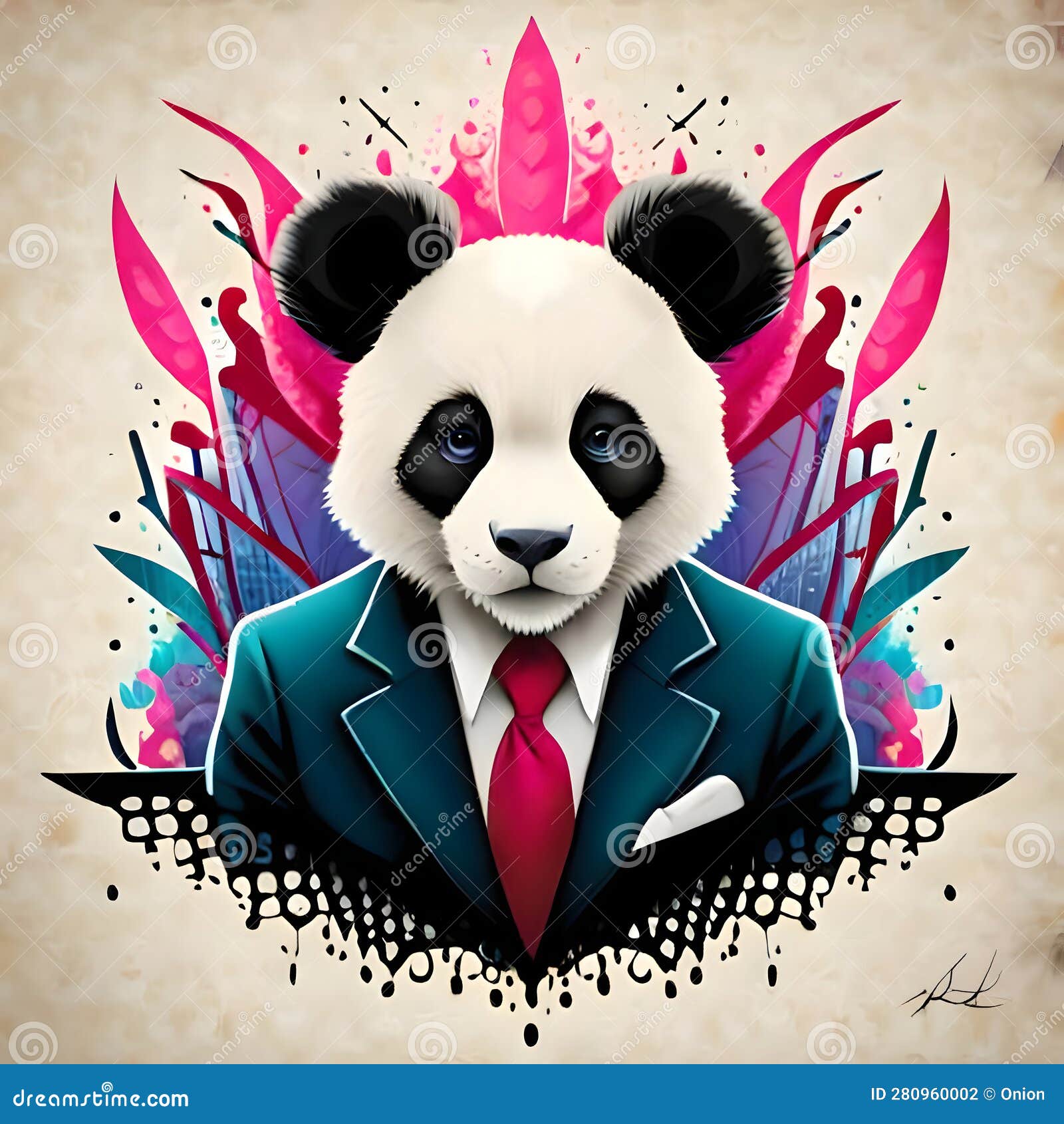 Cool Panda Illustration - Ai Generated Image | CartoonDealer.com #281981970