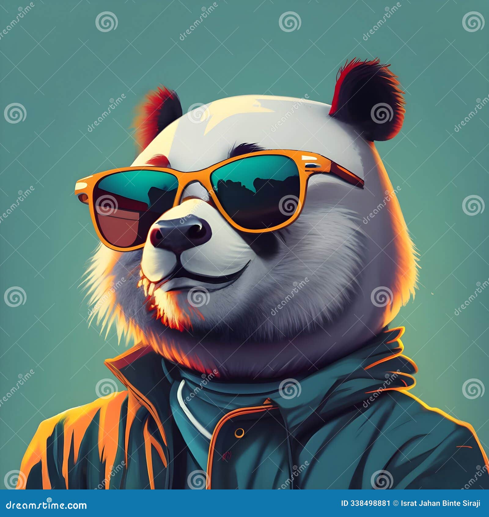 Cool panda with sunglasses stock illustration. Illustration of drawing ...