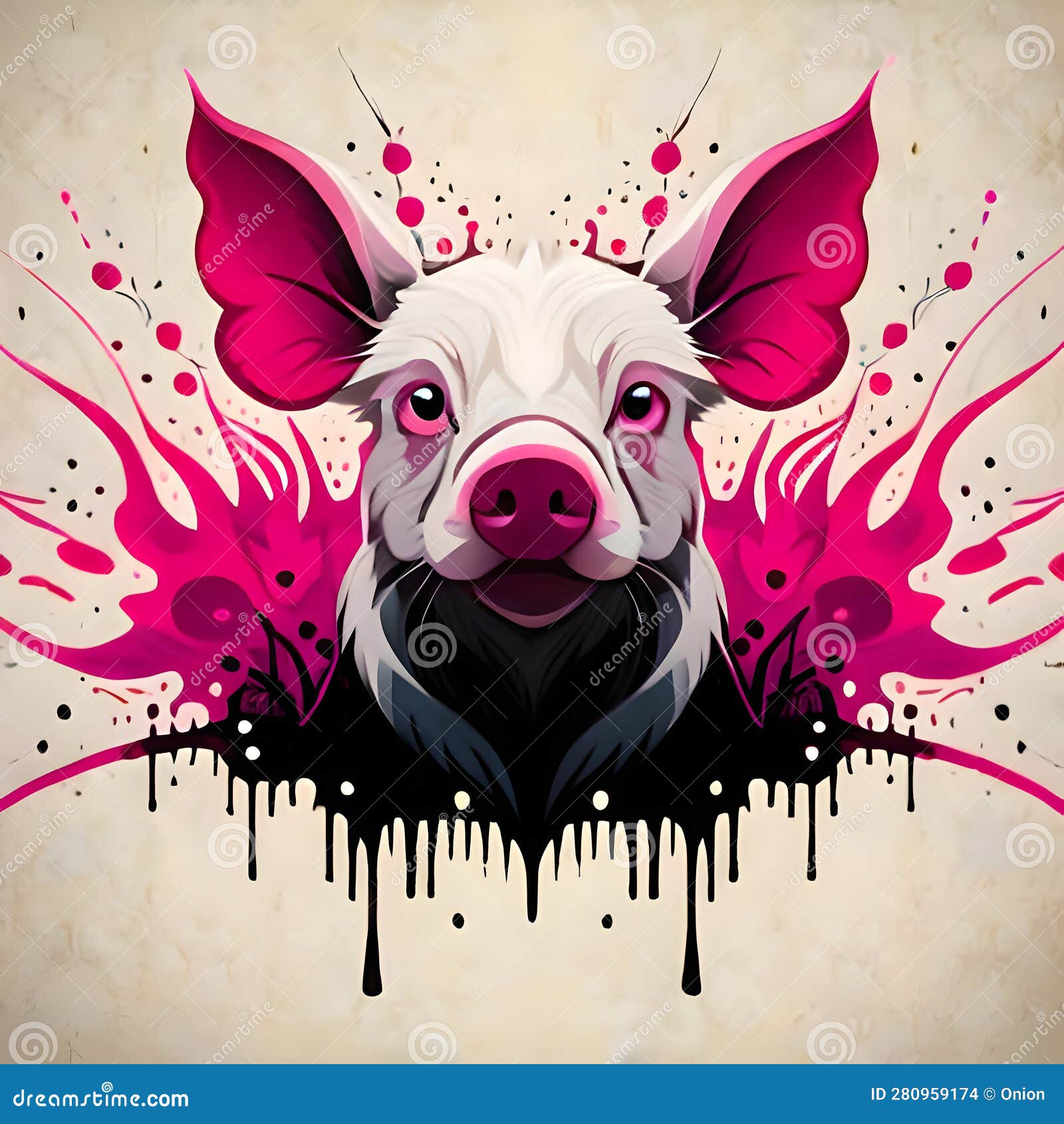 Cool Pig Illustration - Ai Generated Image Stock Illustration ...