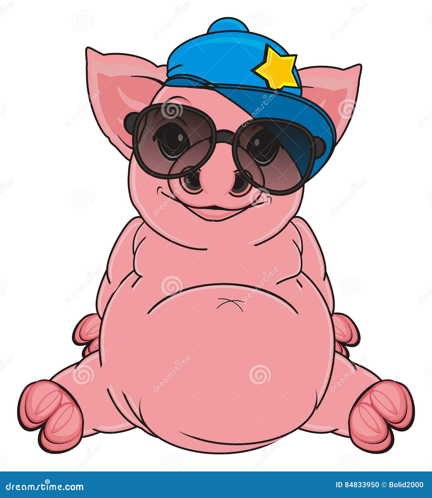 Cool pig sit stock illustration. Illustration of cartoon - 84833950