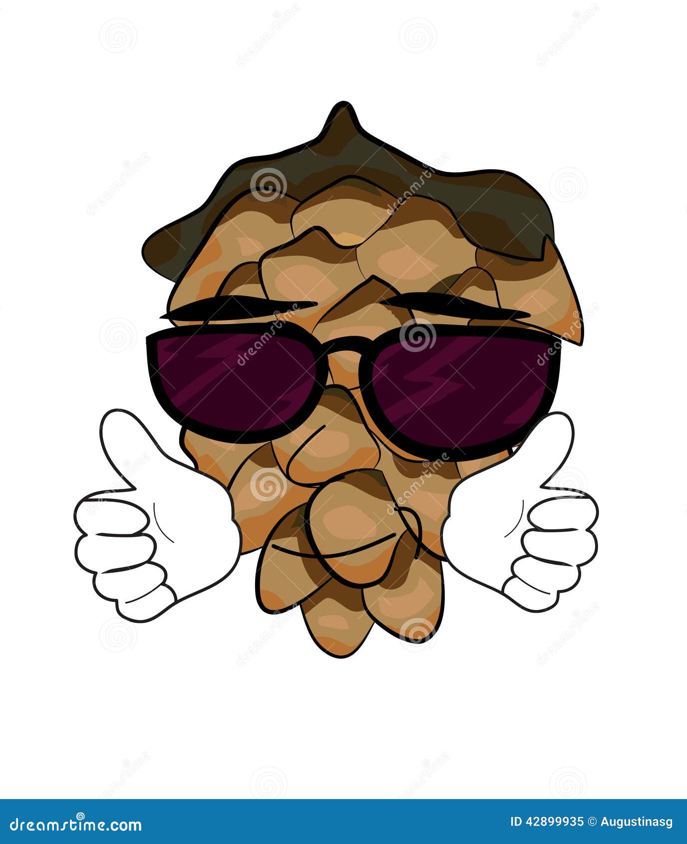 Cool Pine Cone Cartoon Character Stock Illustration - Illustration of ...