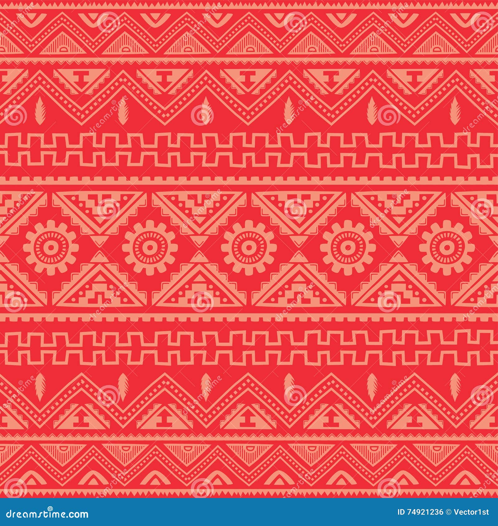 Cool Pink Native American Ethnic Pattern Stock Vector - Illustration of ...