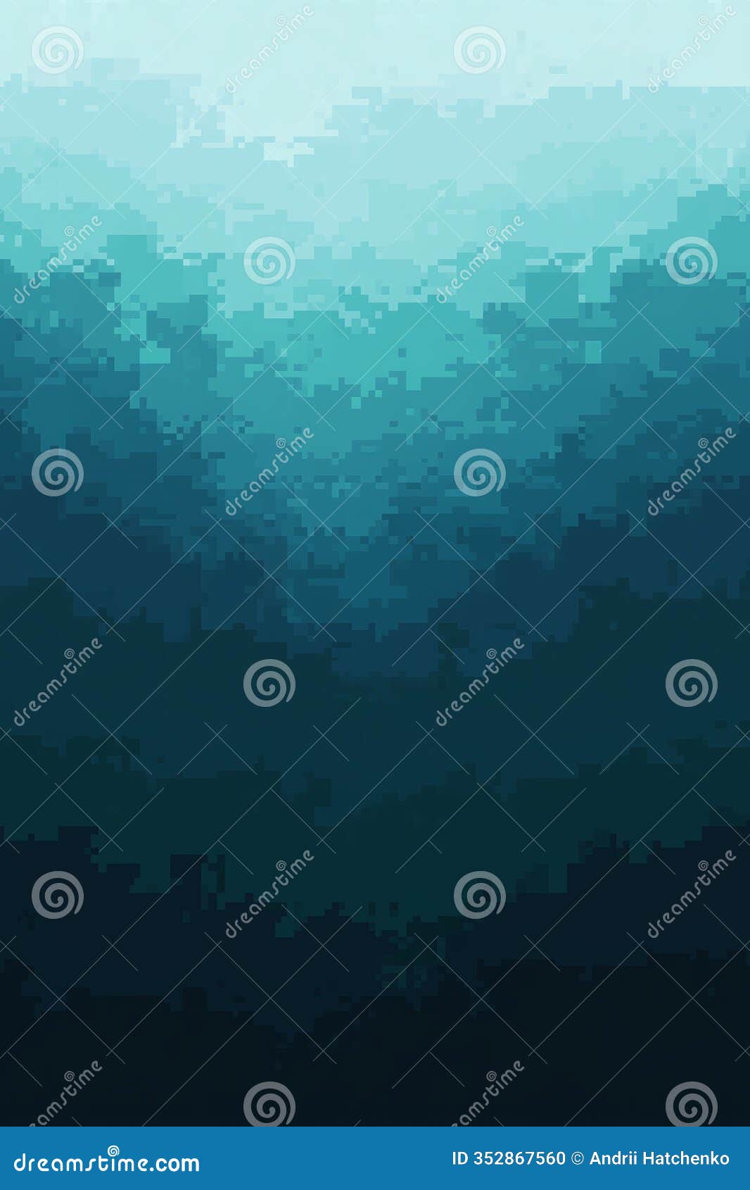 Cool Pixel Gradient Blending Shades of Blue and Teal Evoking an Aquatic ...