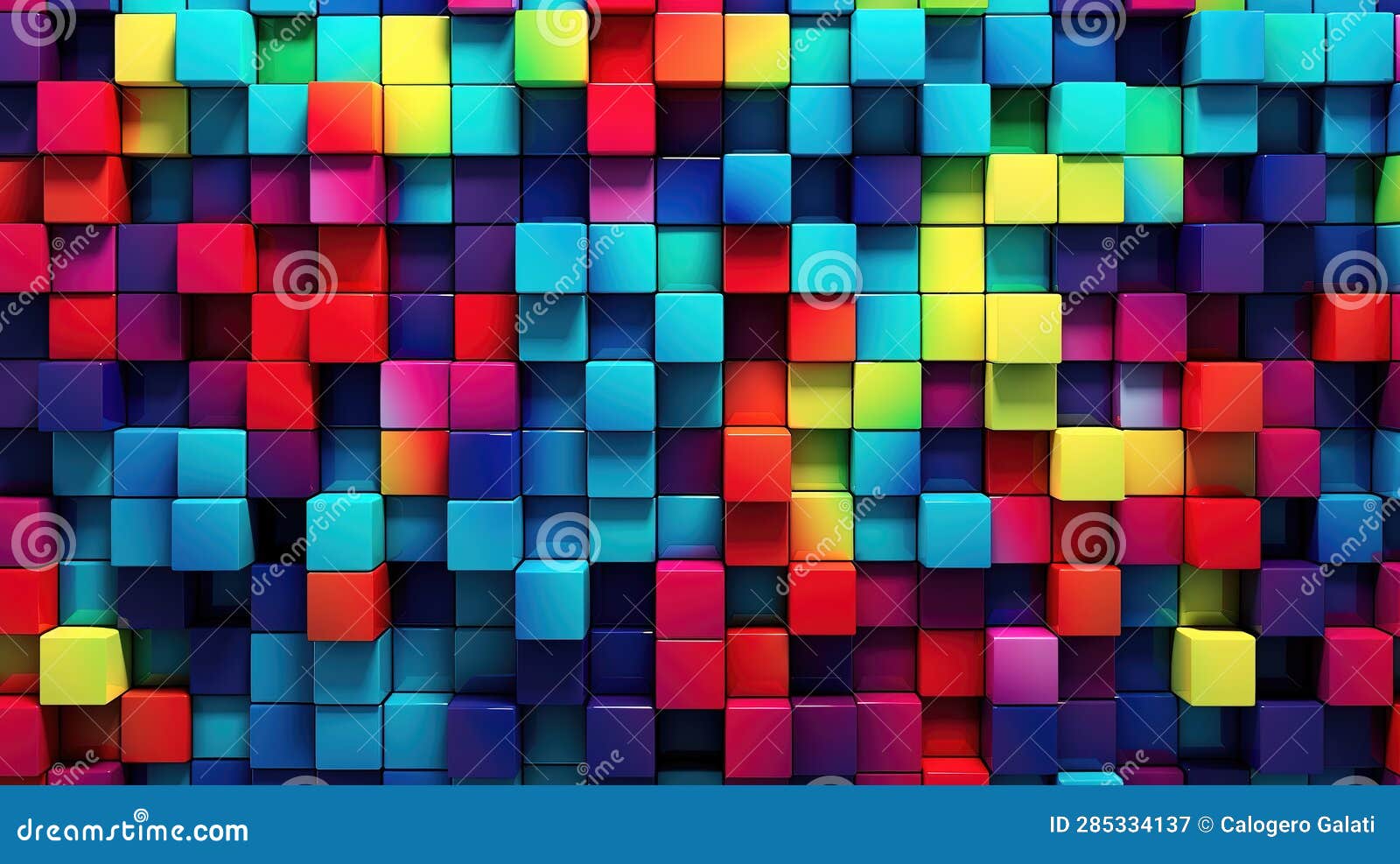 A Cool Pixel Modern Cube Wallpaper, Bright Colors, Ai Generated Image ...