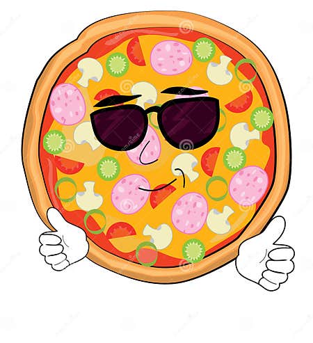 Cool pizza cartoon stock illustration. Illustration of cartoon - 43528779