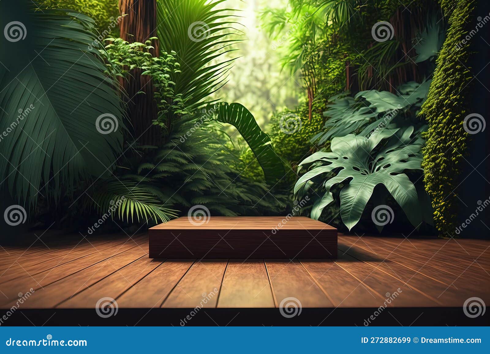 Cool Podium Placed in the Eco-friendly Interior. Generative AI Stock ...