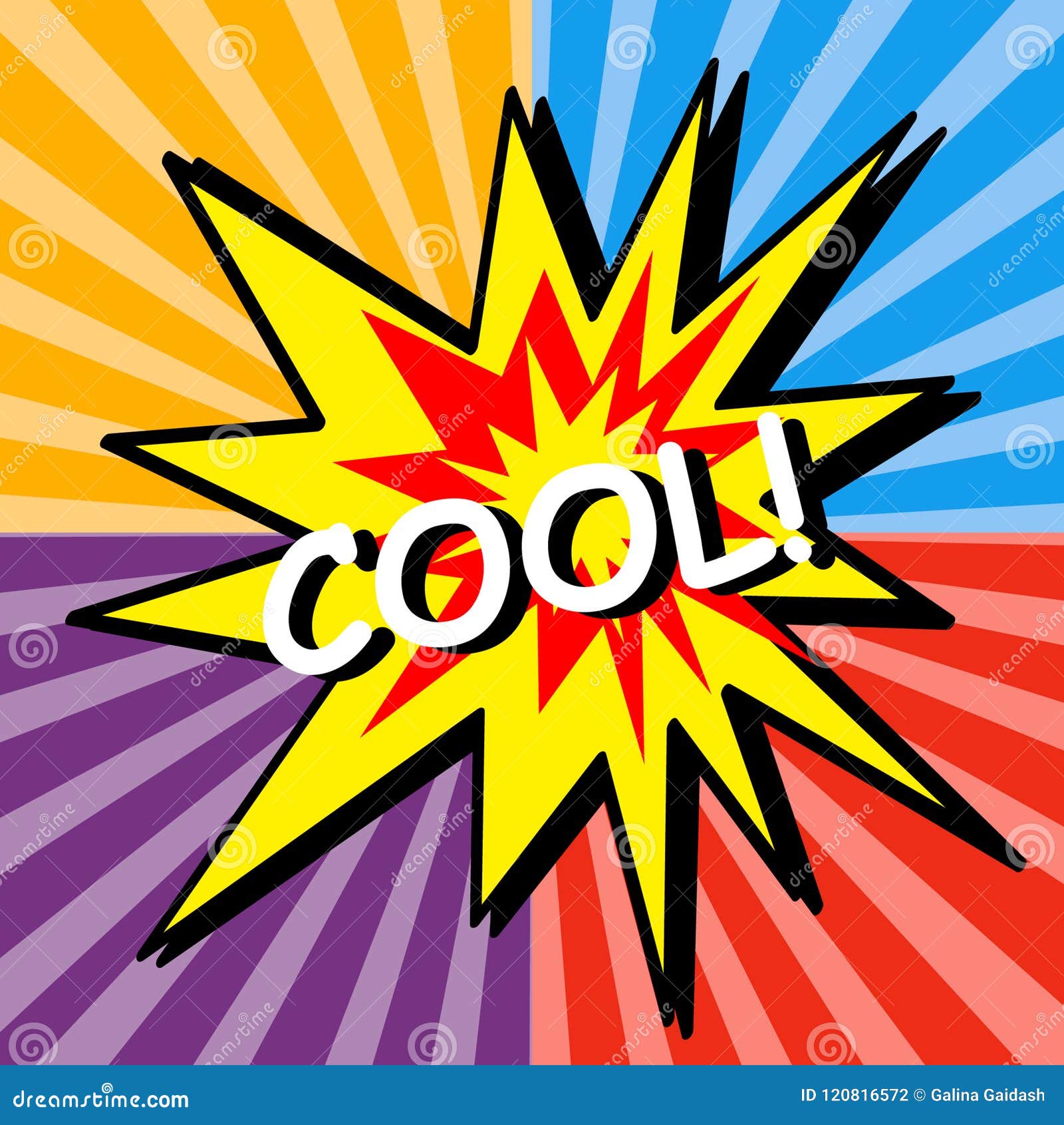 COOL! Pop Art. Vector Comic Book Explosion. Stock Vector - Illustration ...