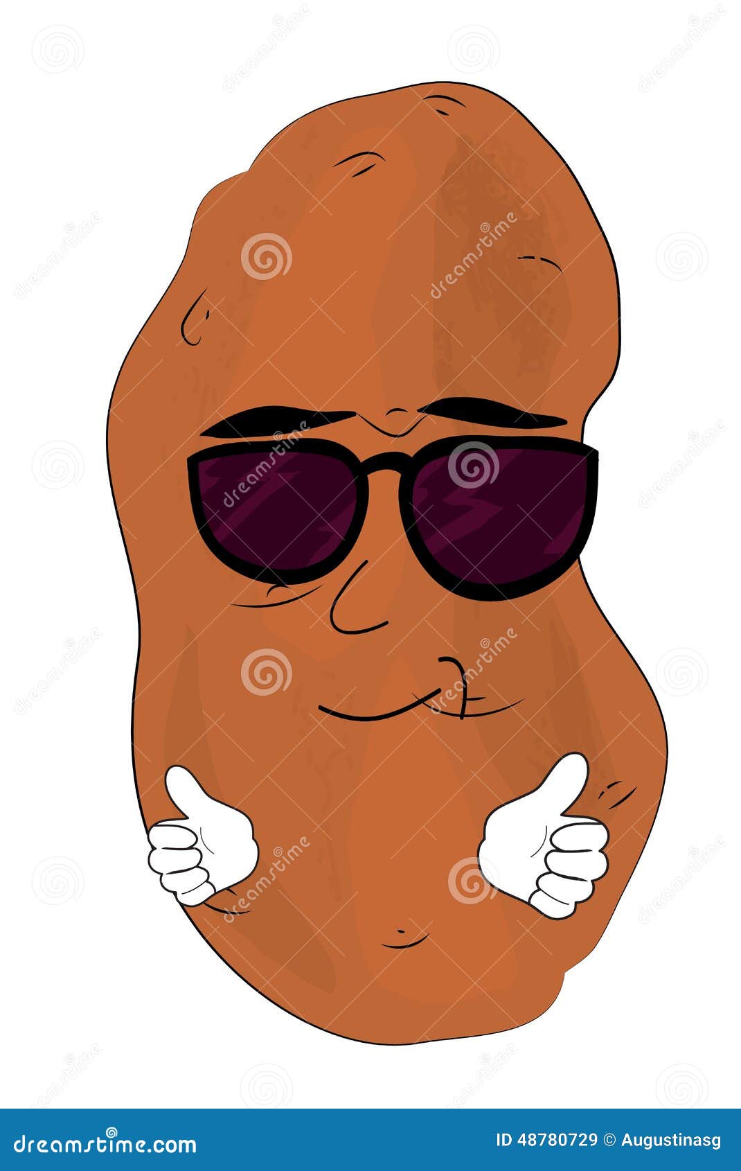 Cool potato cartoon stock illustration. Illustration of cool - 48780729