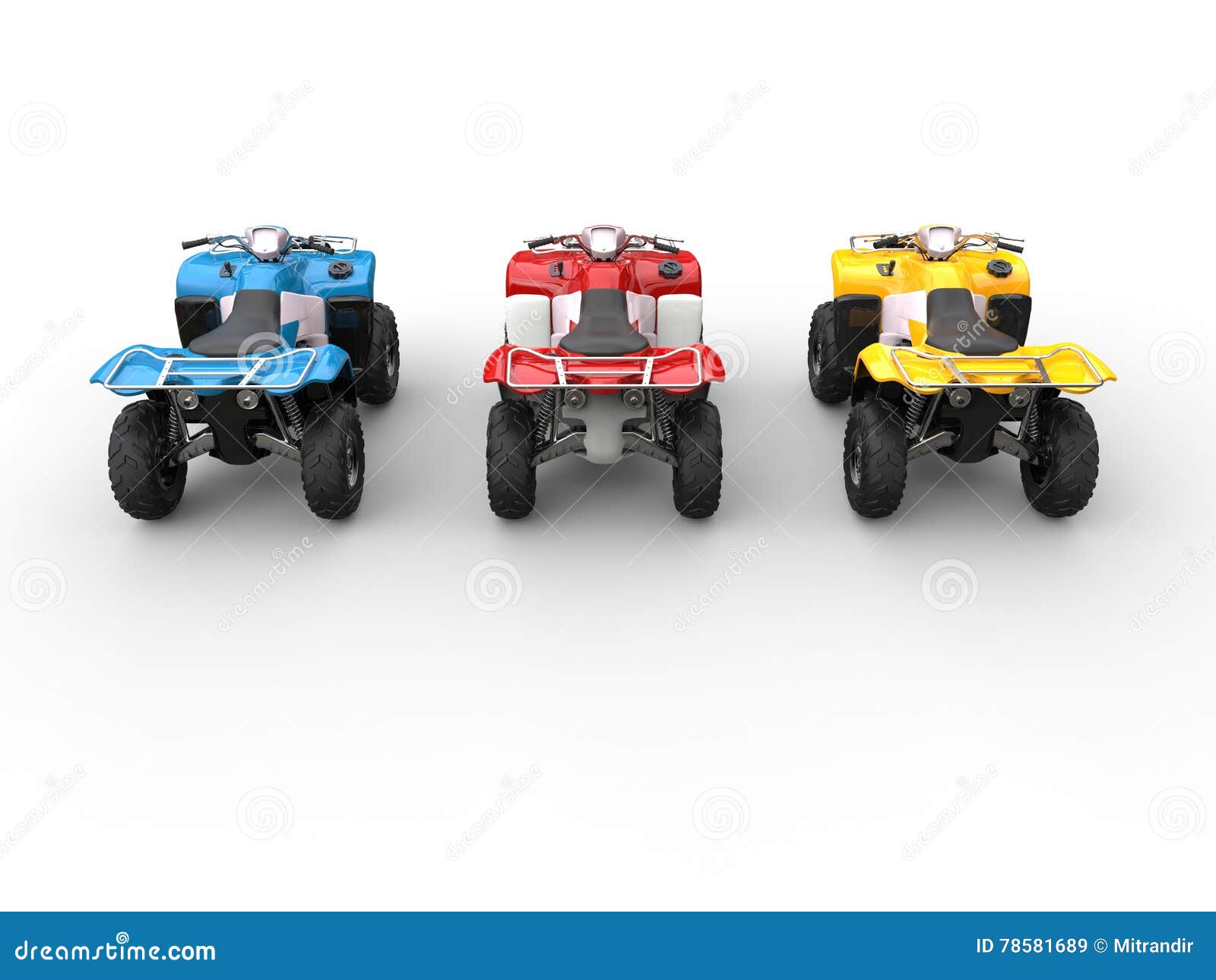 Cool Quad Bikes - Top Back View - Primary Colors Stock Illustration ...