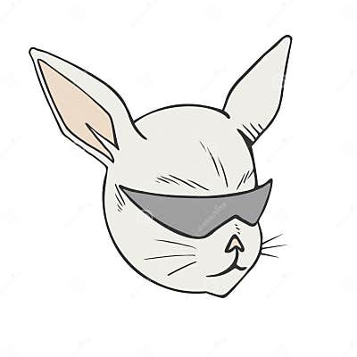 Cool rabbit draw stock illustration. Illustration of creative - 309082391