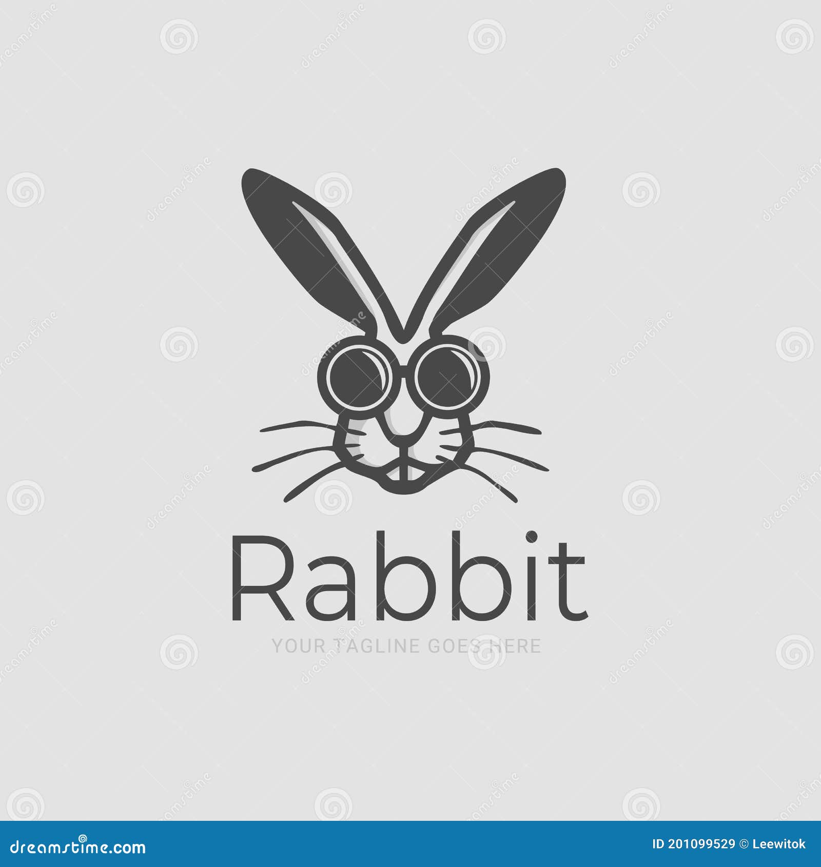Cool Rabbit Head Logo. Cute Cartoon Bunny Vector Illustration Stock ...