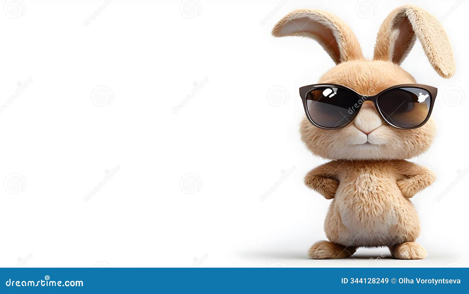 Cool Rabbit Wearing Sunglasses on White Background Stock Illustration ...
