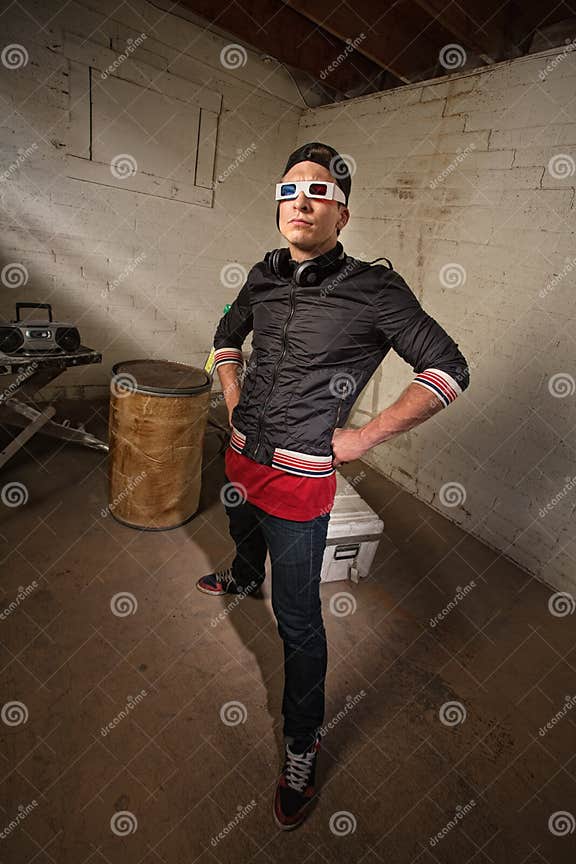 Cool Rapper in Basement stock image. Image of european - 30435569